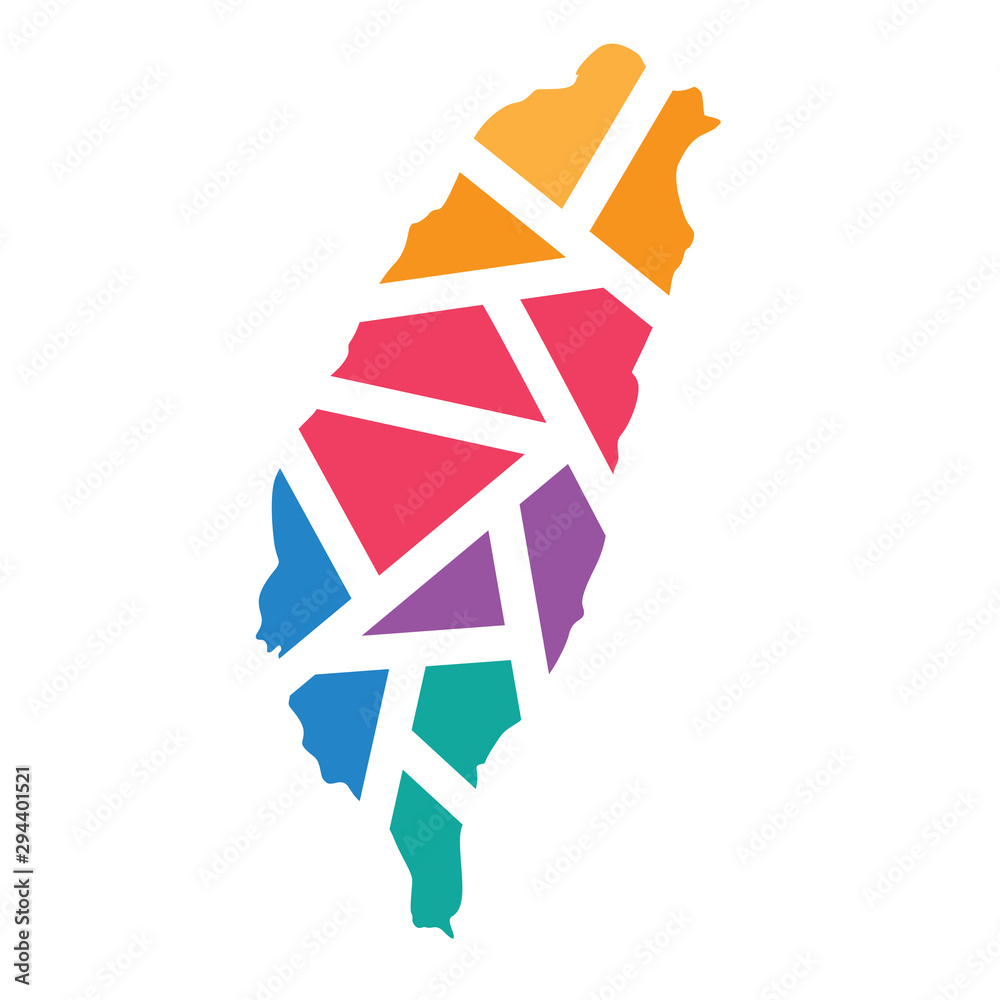 colorful geometric map- vector illustration Stock Vector | Adobe Stock