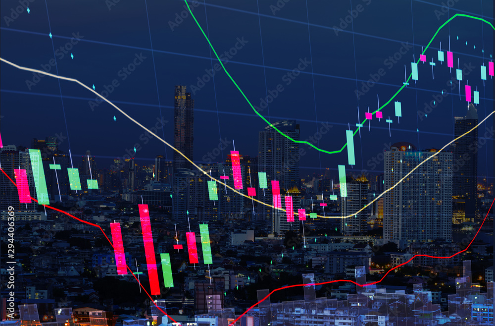 Stock graph Chart with parabolic , rsi , macd indicators and volume ...