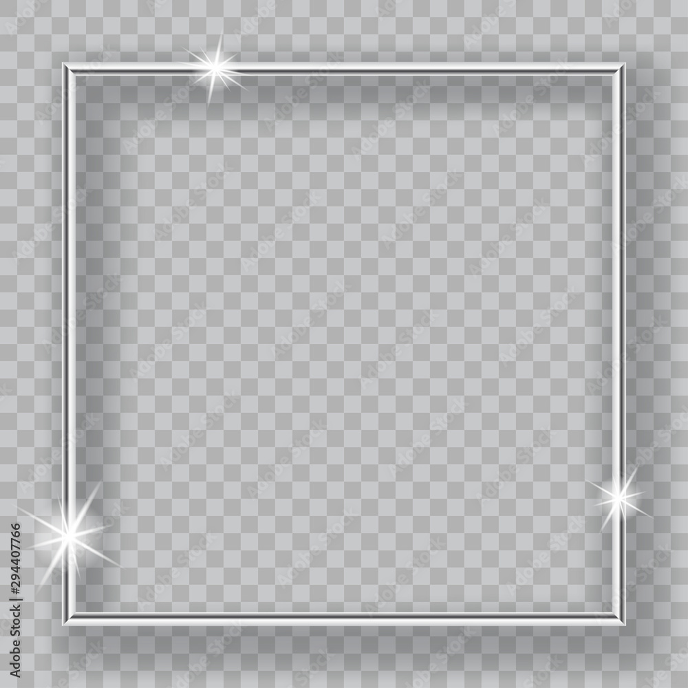 Silver frame. Vector graphic element on transparent background. Useful ...