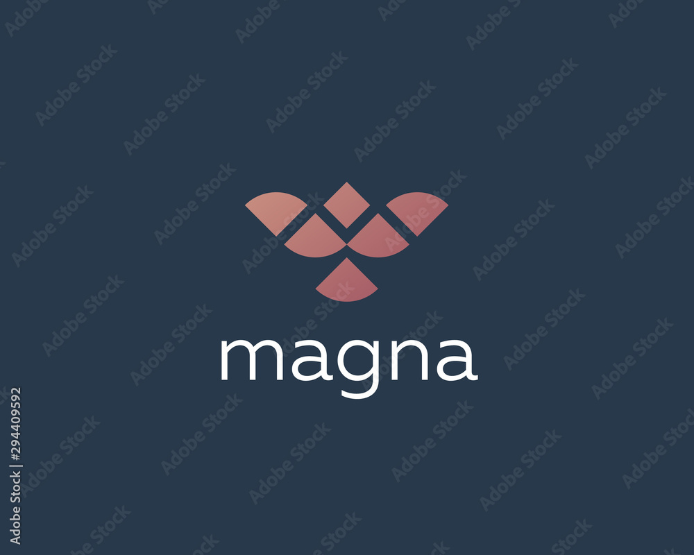 Abstract bird logo icon element modern minimal style illustration ...