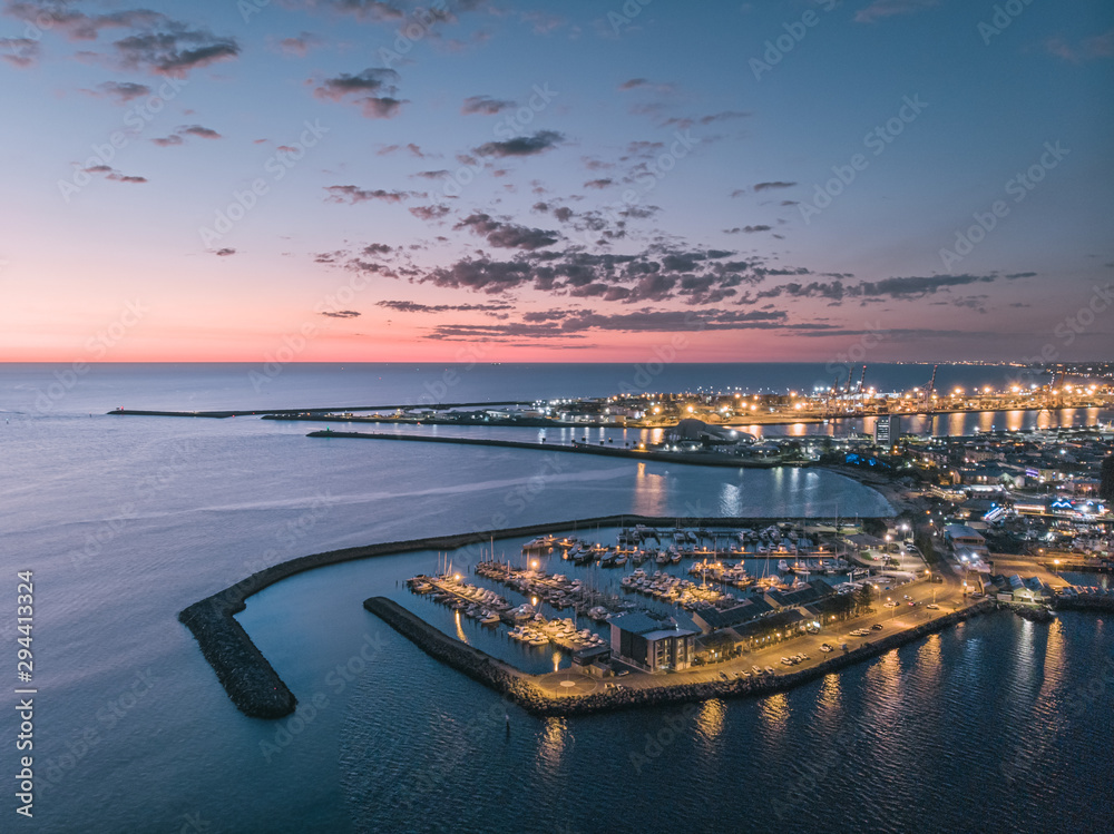 Fremantle aerial skyline view in sunset Stock Photo | Adobe Stock