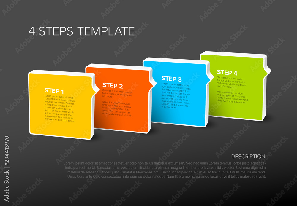 Four Steps Info Chart Layout Stock Template | Adobe Stock