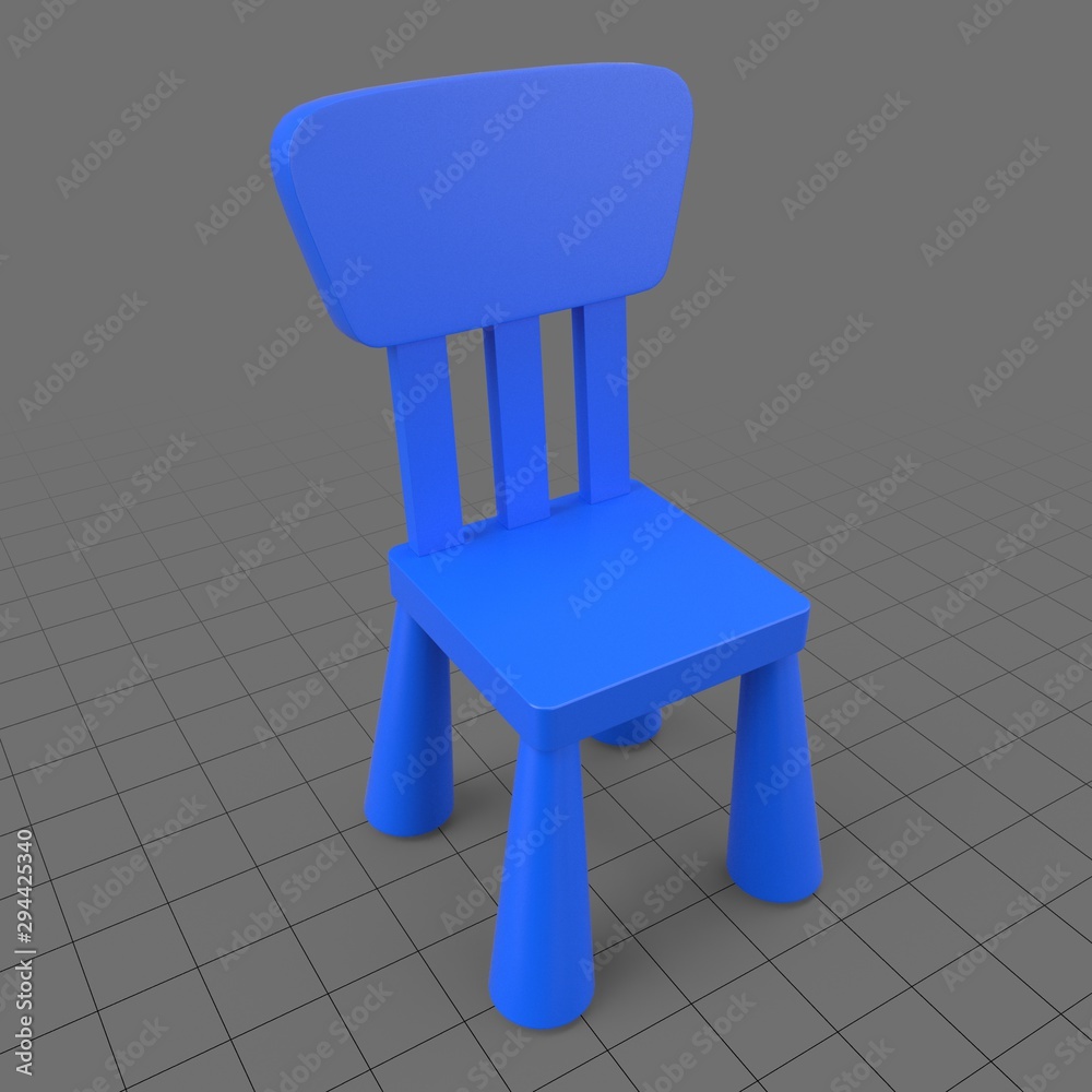 Children chair Stock 3D asset | Adobe Stock