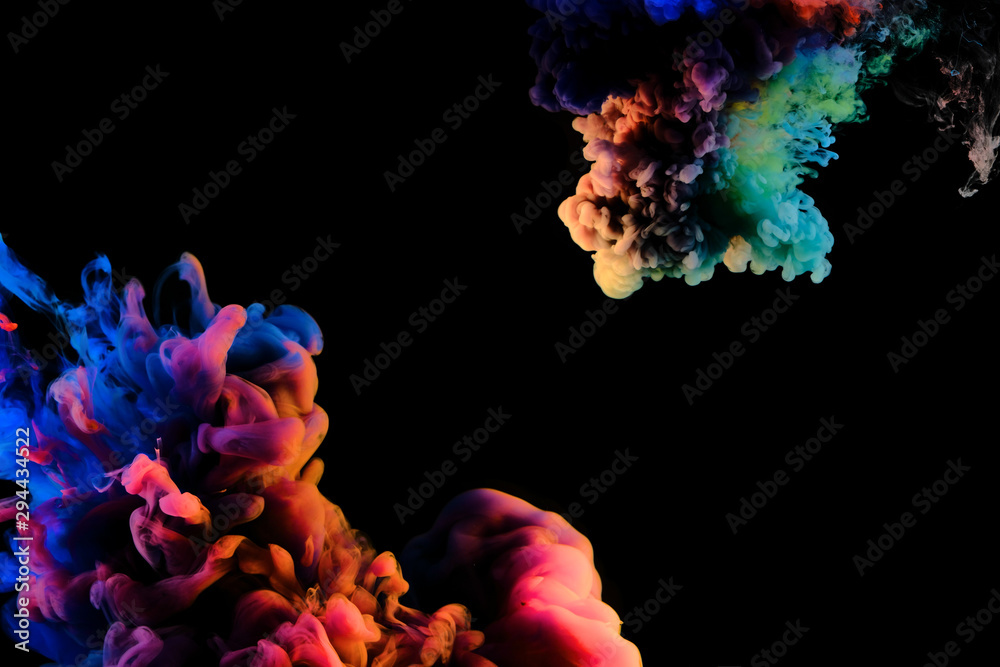 color mix paint splash isolated on white background, Splash of paint ...