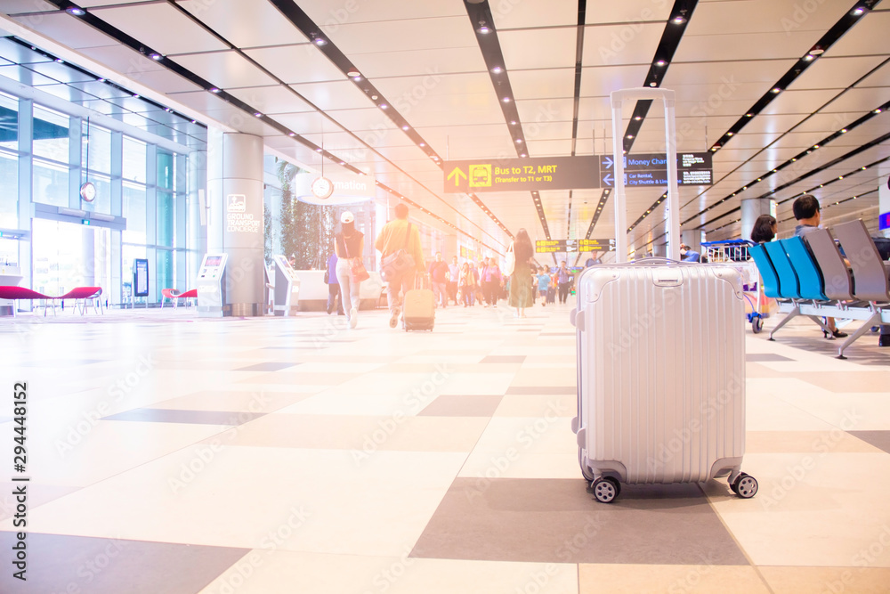 Travel Suitcases/Luggage/Baggage in Front of Background of Passengers ...
