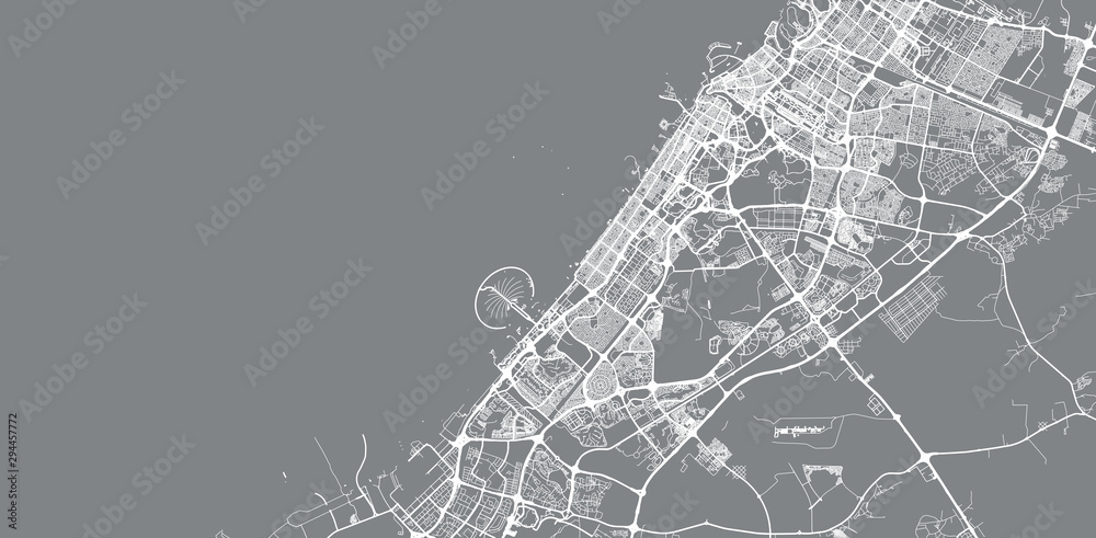 Urban vector city map of Dubai, United Arab Emirates Stock Vector ...