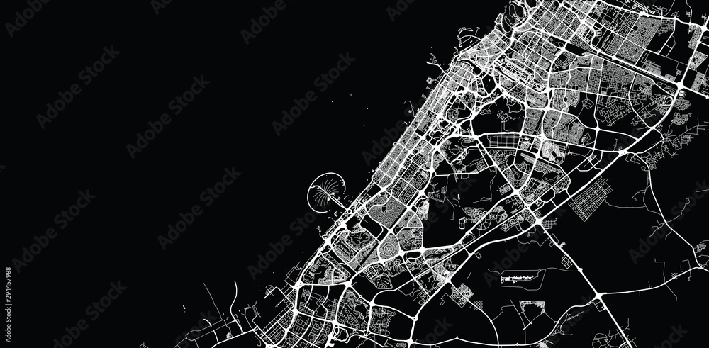 Urban vector city map of Dubai, United Arab Emirates Stock Vector ...