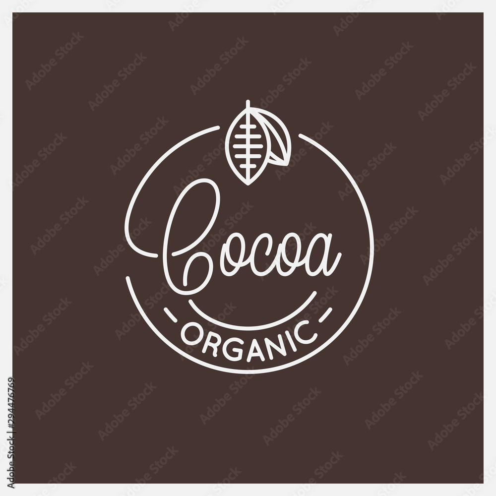 Cocoa lettering logo. Round linear logo of cocoa Stock Vector | Adobe Stock