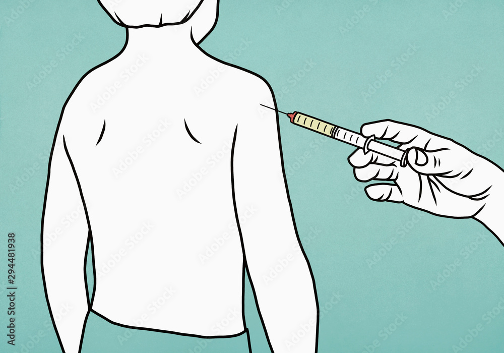 Boy getting a shot in the arm Stock Photo | Adobe Stock