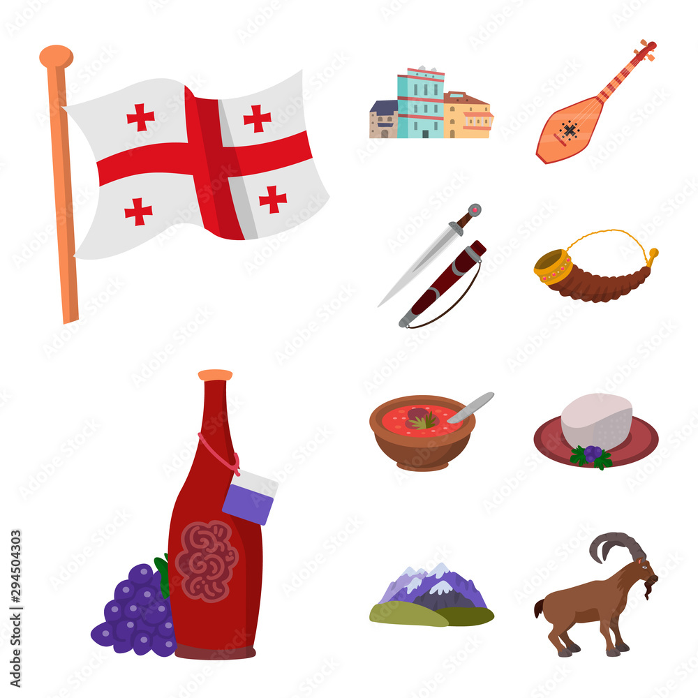 Isolated object of Caucasus and traditions logo. Collection of Caucasus ...