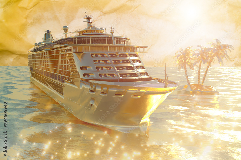 Concept art of cruise ship model, render 3D Stock Illustration | Adobe ...