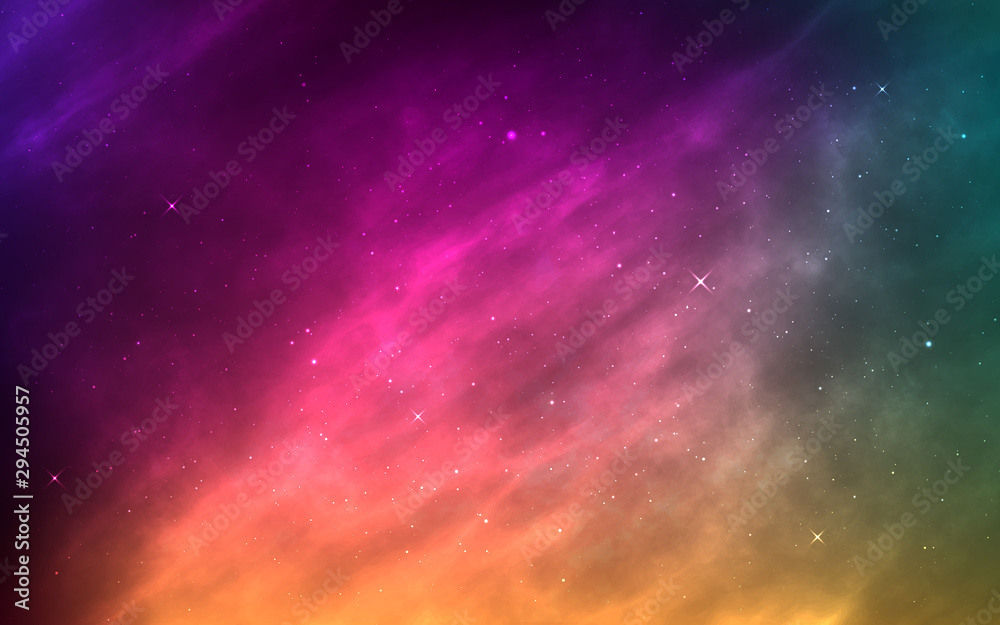 Space background with stardust and shining stars. Realistic cosmos and ...