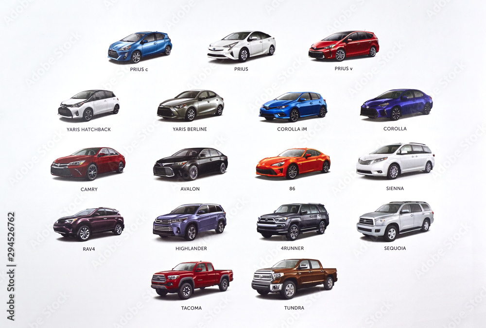 New Toyota cars ภาพถ่ายสต็อก | Adobe Stock