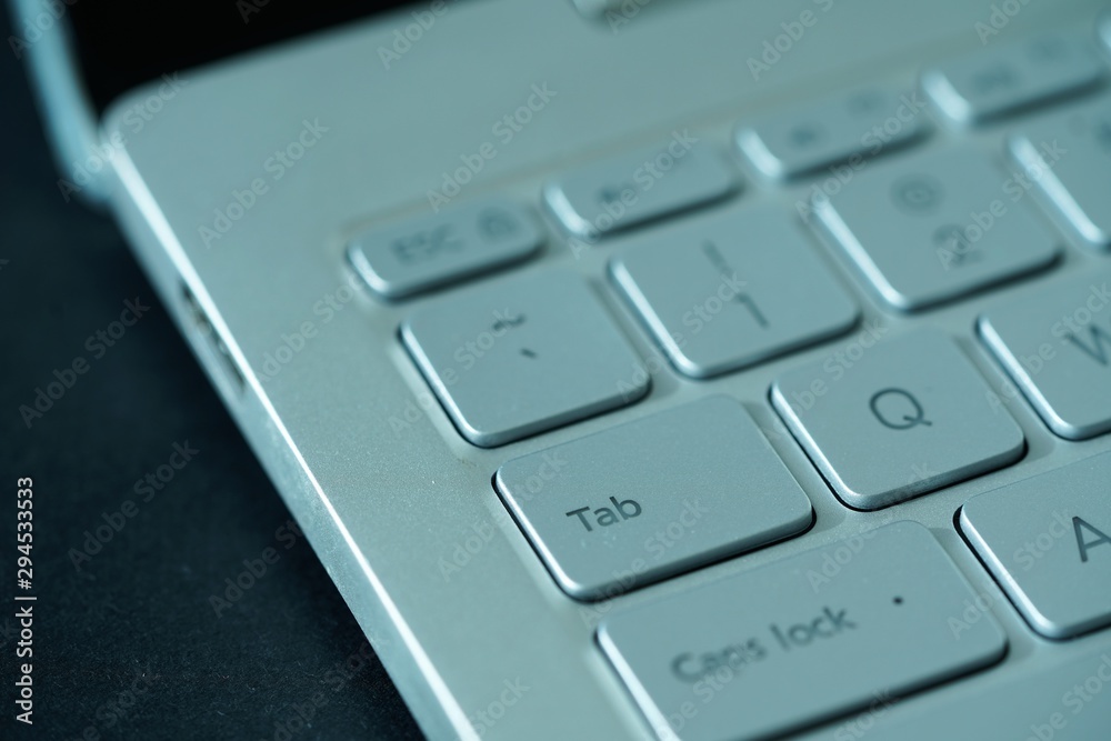 silver keyboard with TAB button Stock Photo | Adobe Stock