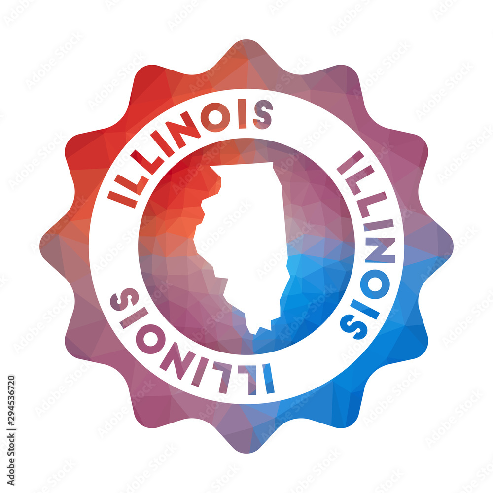 Illinois low poly logo. Colorful gradient travel logo of the us state ...