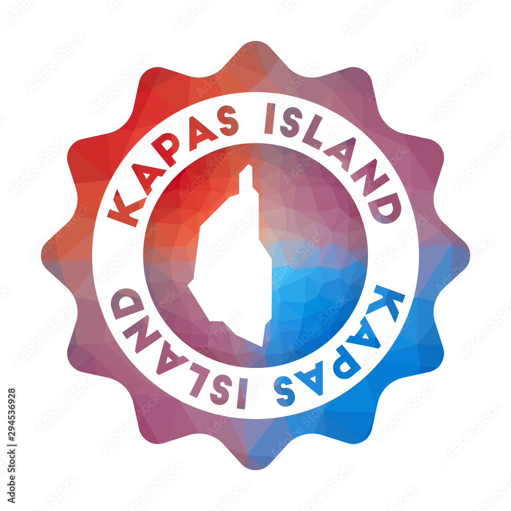Kapas Island low poly logo. Colorful gradient travel logo of the island ...