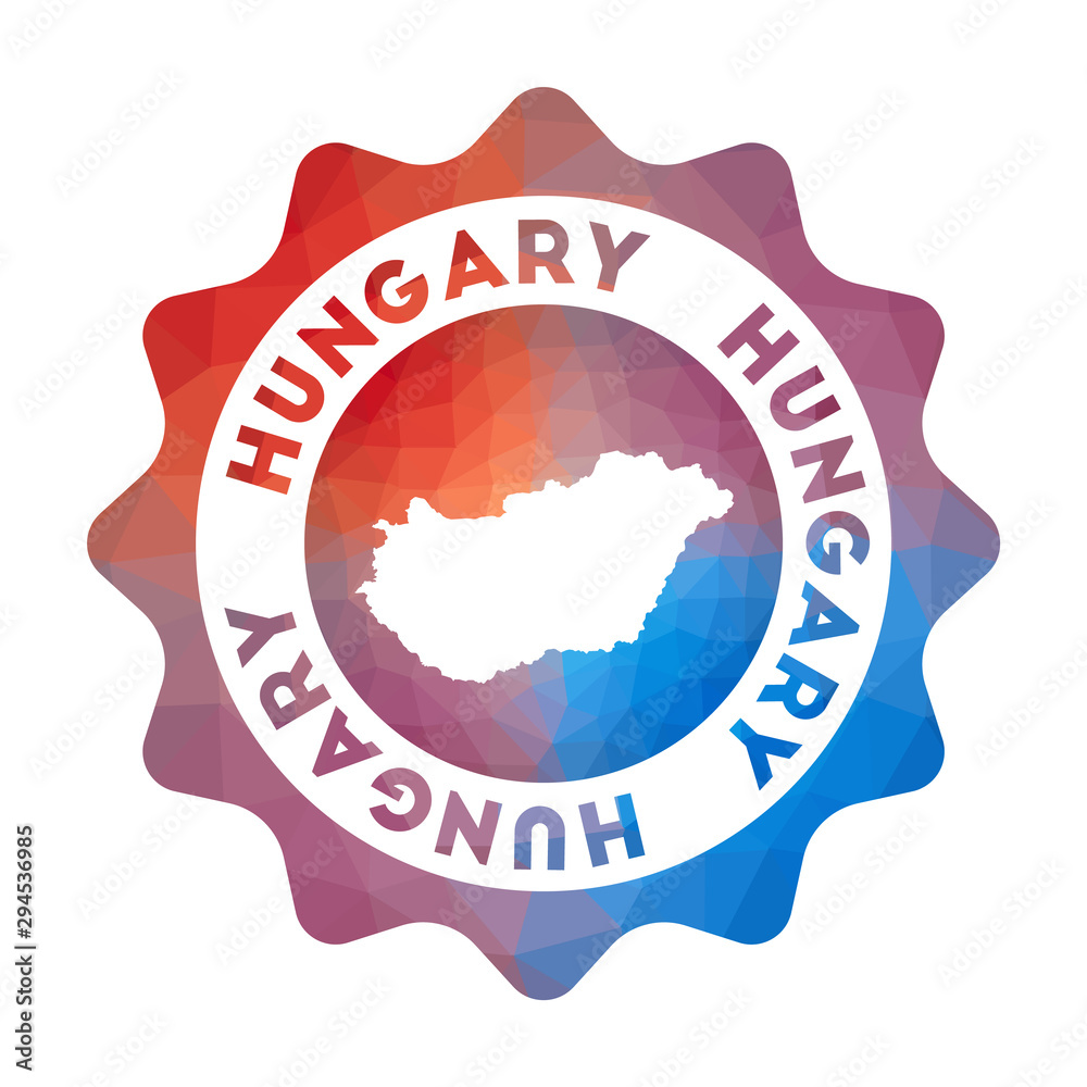 Hungary low poly logo. Colorful gradient travel logo of the country in ...