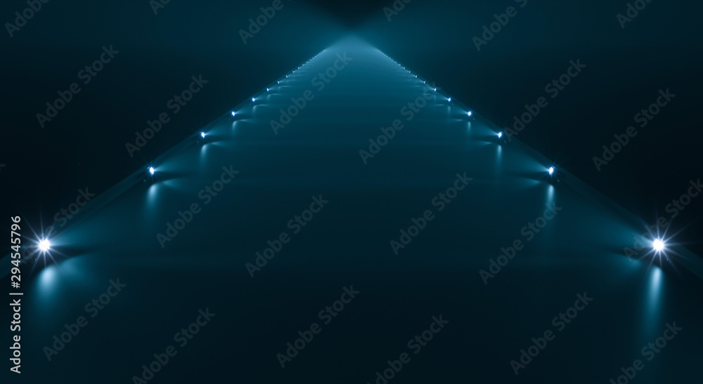Futuristic pathway background with light illumination Stock ...