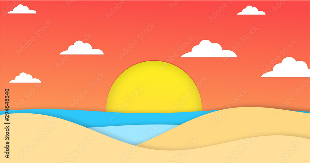 Abstract the sea at dawn clear sky with sun background. Soft gradient ...