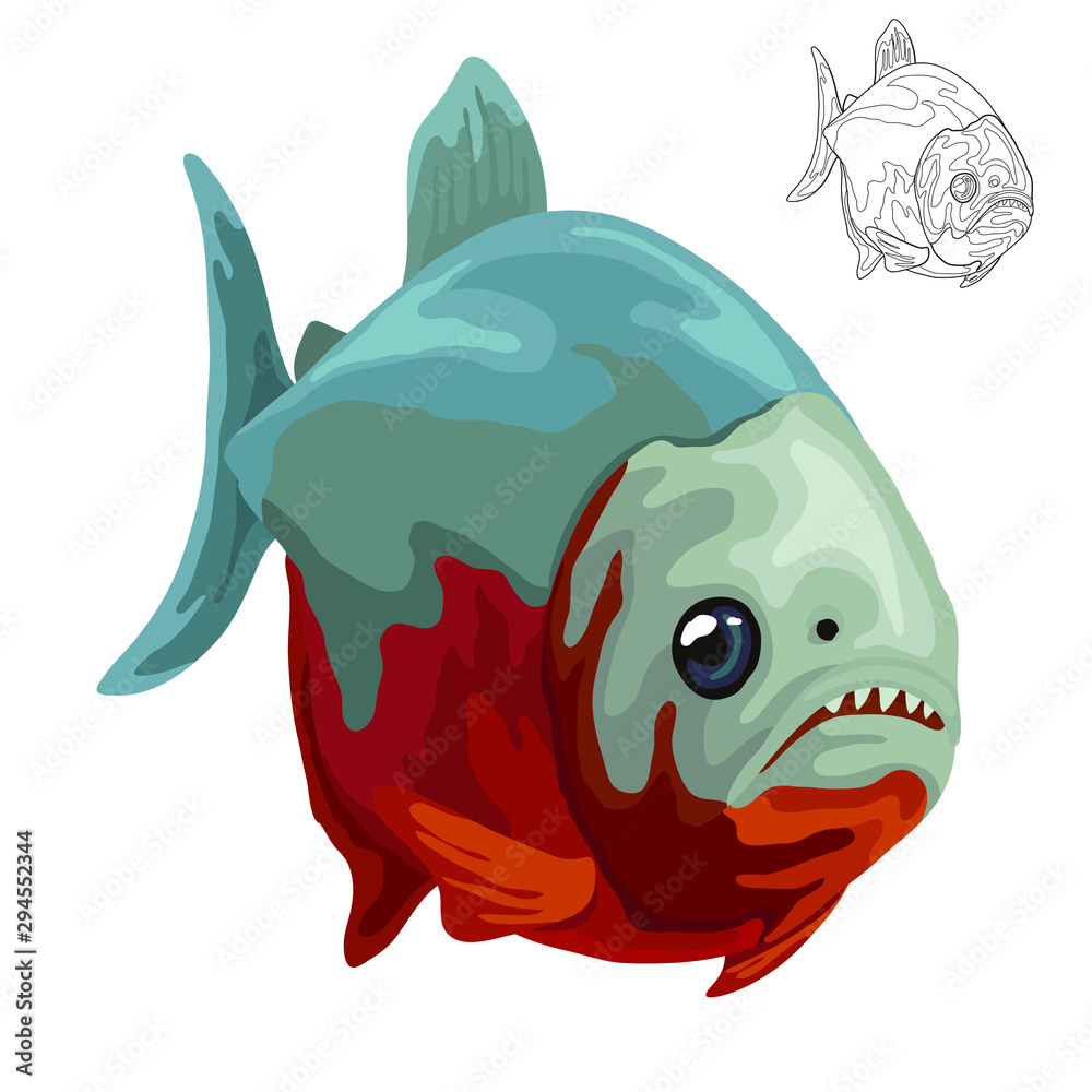 cartoon character fish Stock Vector | Adobe Stock