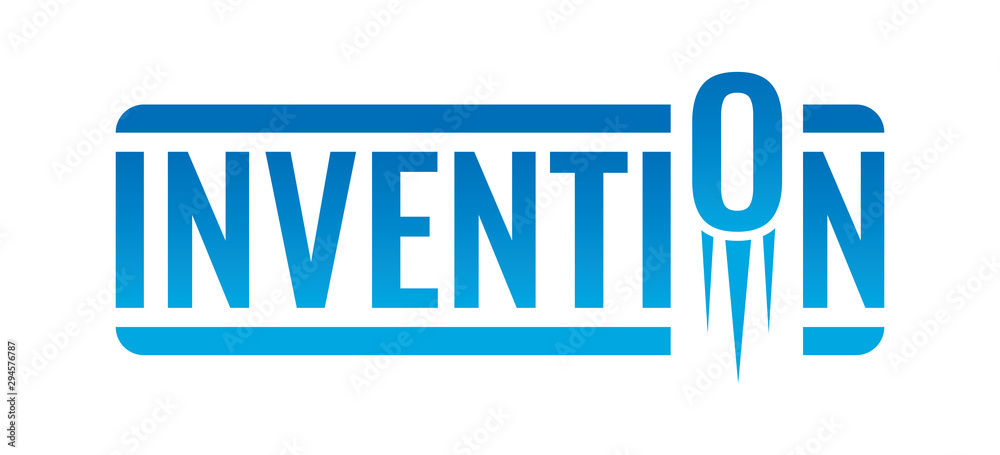navy blue invention logo. vector invention logo Stock Vector | Adobe Stock
