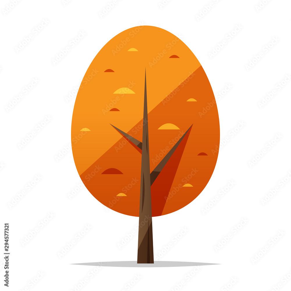 Cartoon autumn tree vector isolated illustration Stock Vector | Adobe Stock