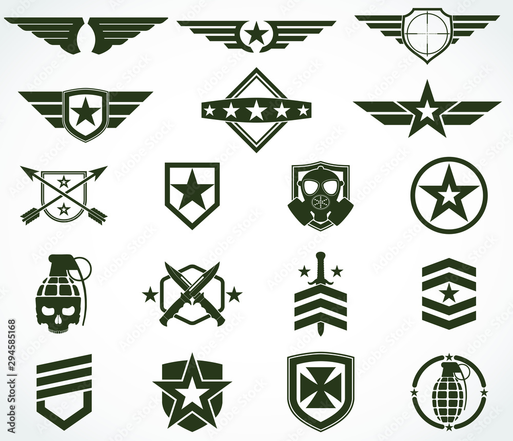 military symbol set / army icons Stock Vector | Adobe Stock