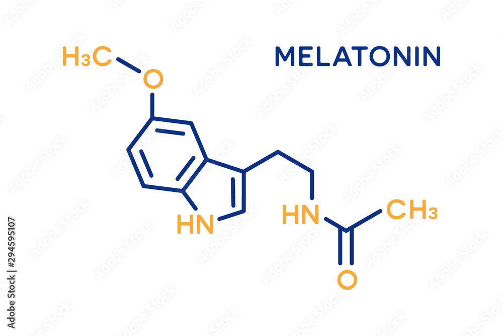 Melatonin hormone molecular formula. Human body hormones symbol Stock ...