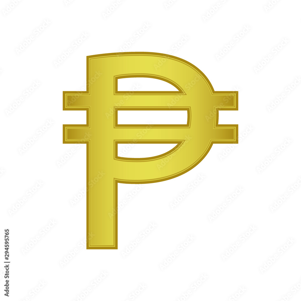 philippine currency gold icon. Pesos Sign golden vector Stock Vector ...