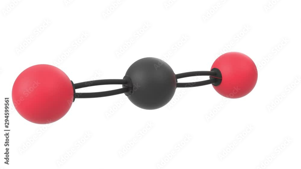 3D animation of a carbon dioxide molecule with alpha layer Stock Video ...