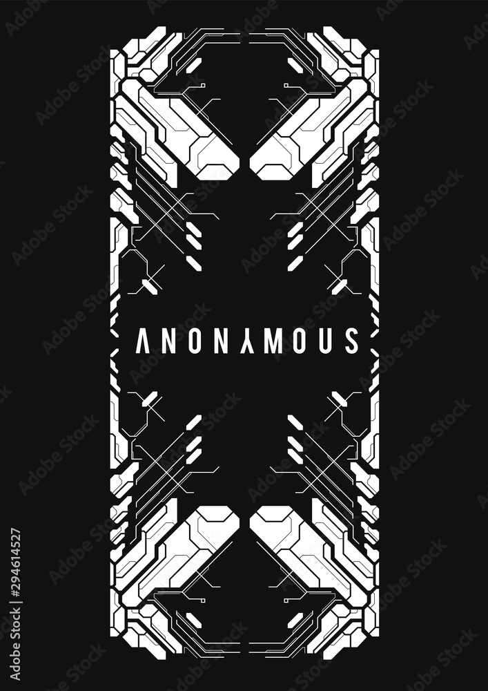 Cyberpunk futuristic poster. Tech Abstract poster template with HUD ...