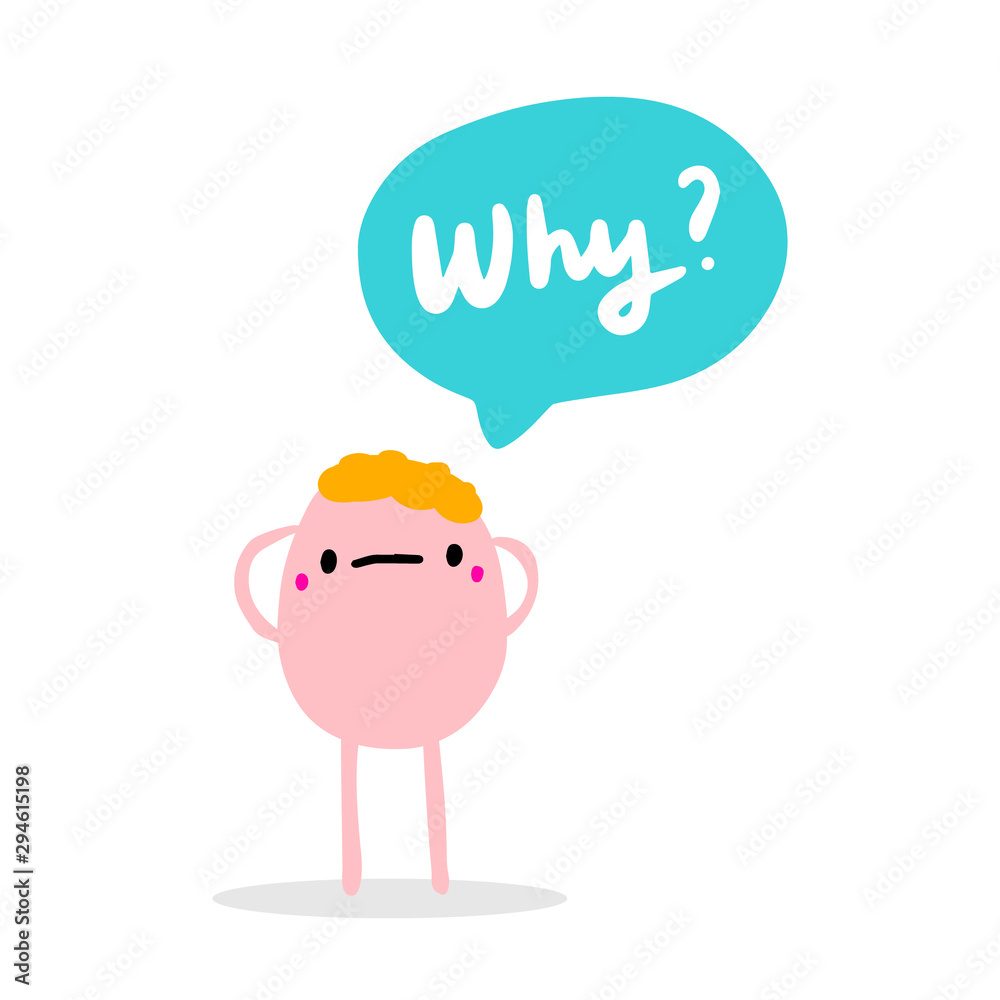 Why hand drawn vector illustration in cartoon style man sad Stock ...