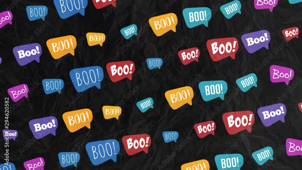 Halloween Boo Symbols Pattern Animation with Chroma Green Screen and ...