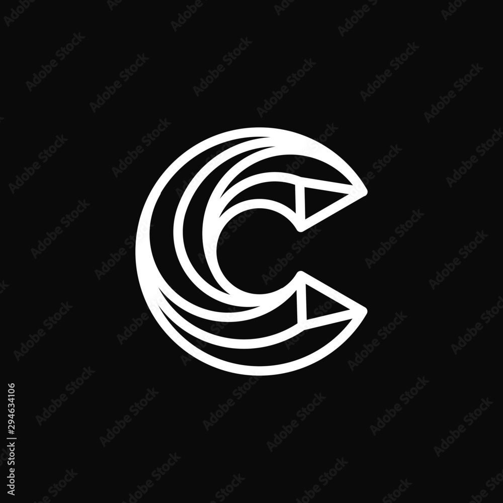 Unique C initial logo design with structure aspect, minimal C logo ...