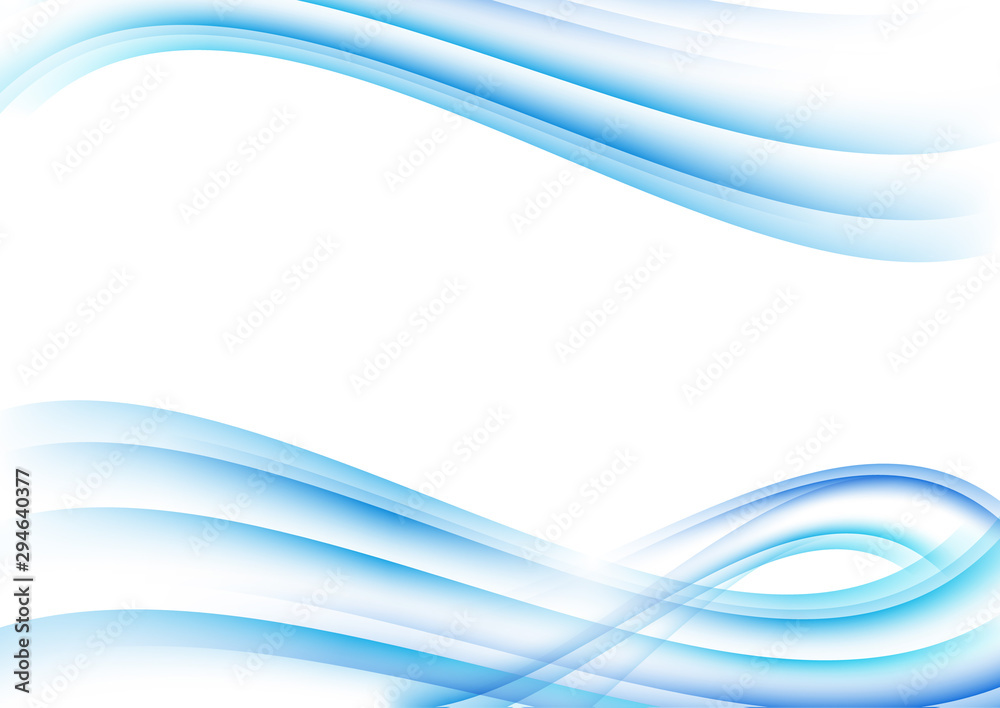 Abstract blue curved lines on a white background. Modern template for ...