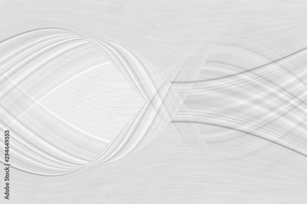 White background with waves and bends in an abstract space form. Gray ...