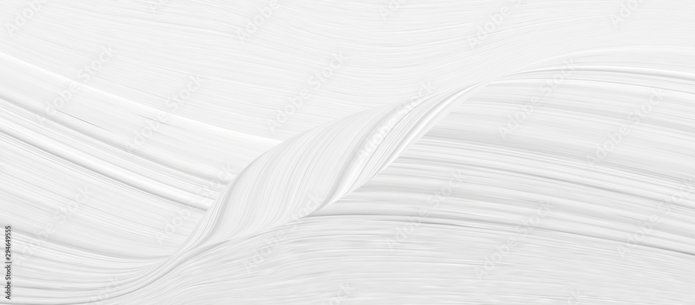 White background with waves and bends in an abstract space form. Gray ...