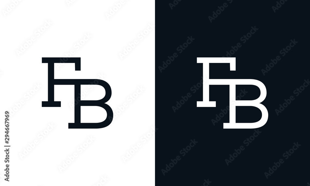 Minimalist line art letter FB logo. This logo icon incorporate with two ...