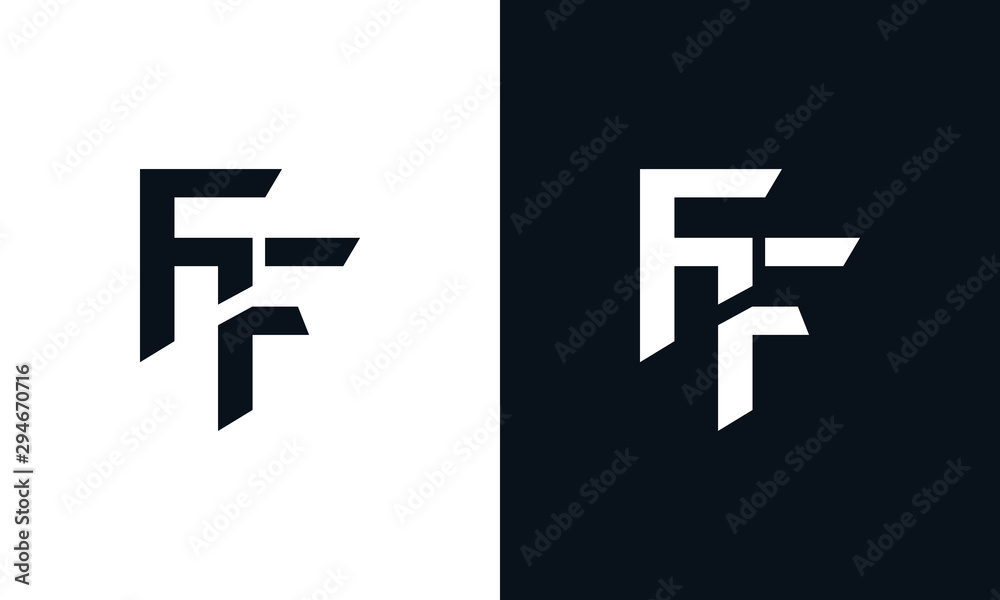 Minimalist abstract letter FF logo. This logo icon incorporate with two ...