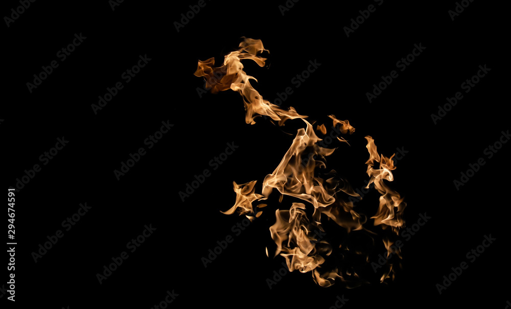 Fire flames on black background. fire on black background isolated ...