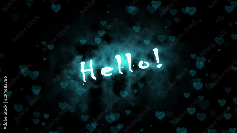 Animated hand drawn lettering text Hello with exclamation point on transparent background ...