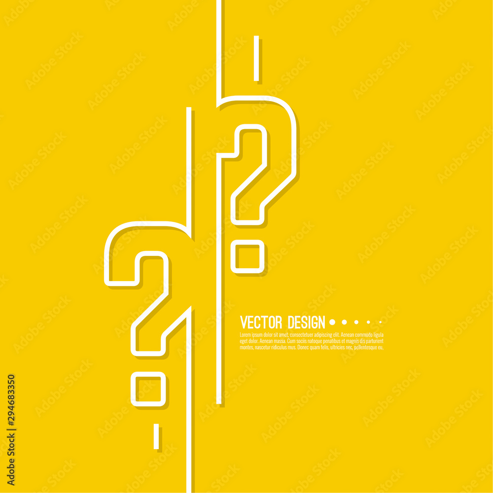 Question mark icon. Help symbol. FAQ sign on yellow background. vector ...
