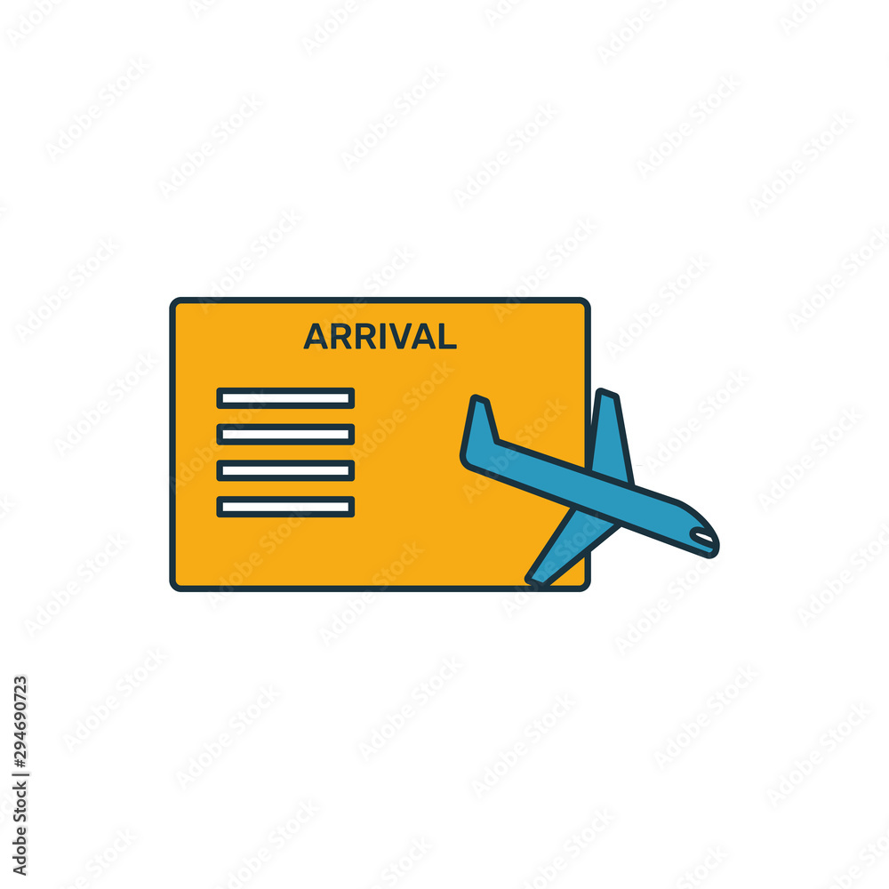 Arrival Board icon. Outline filled creative elemet from airport icons ...