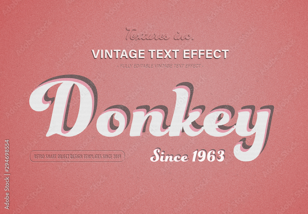 Striped Retro Text Effect Stock Template | Adobe Stock