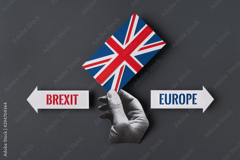Hand with a union Jack Flag Stock Photo | Adobe Stock