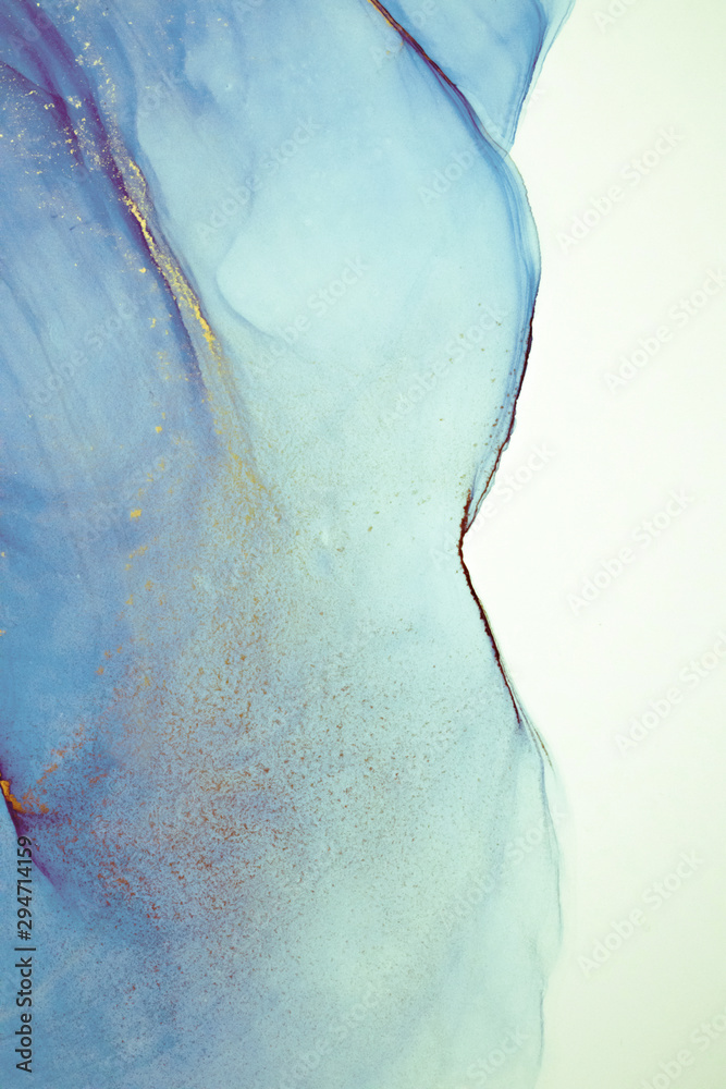 Abstract created using the technique of Alcohol ink. Macro photography ...