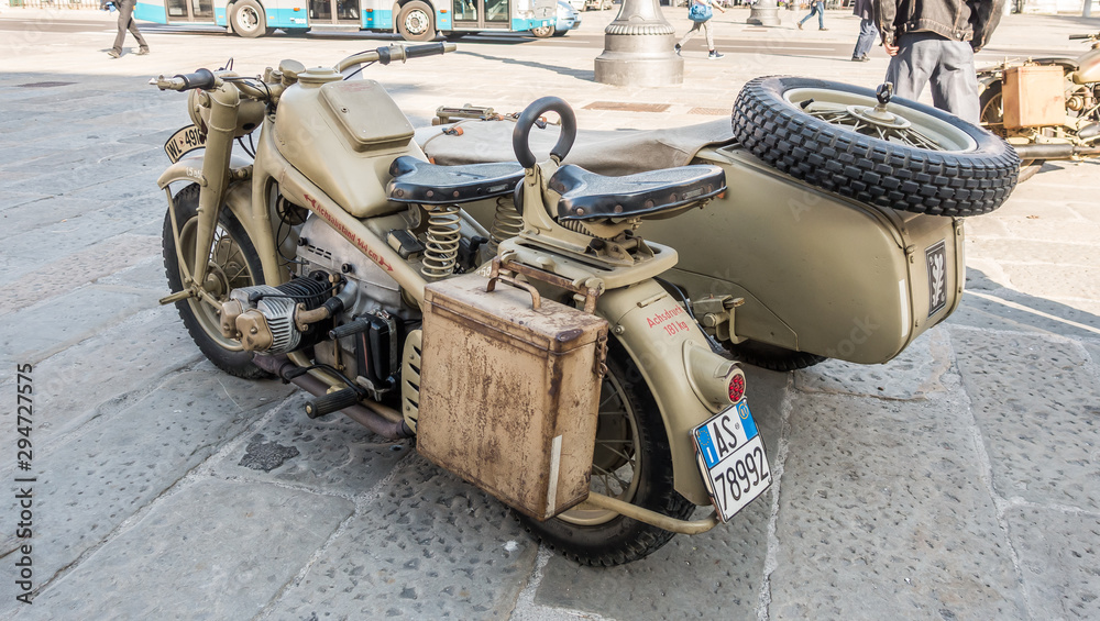 Trieste, Italy - March 31, 2017: The Zundapp KS 750 is a World War II ...