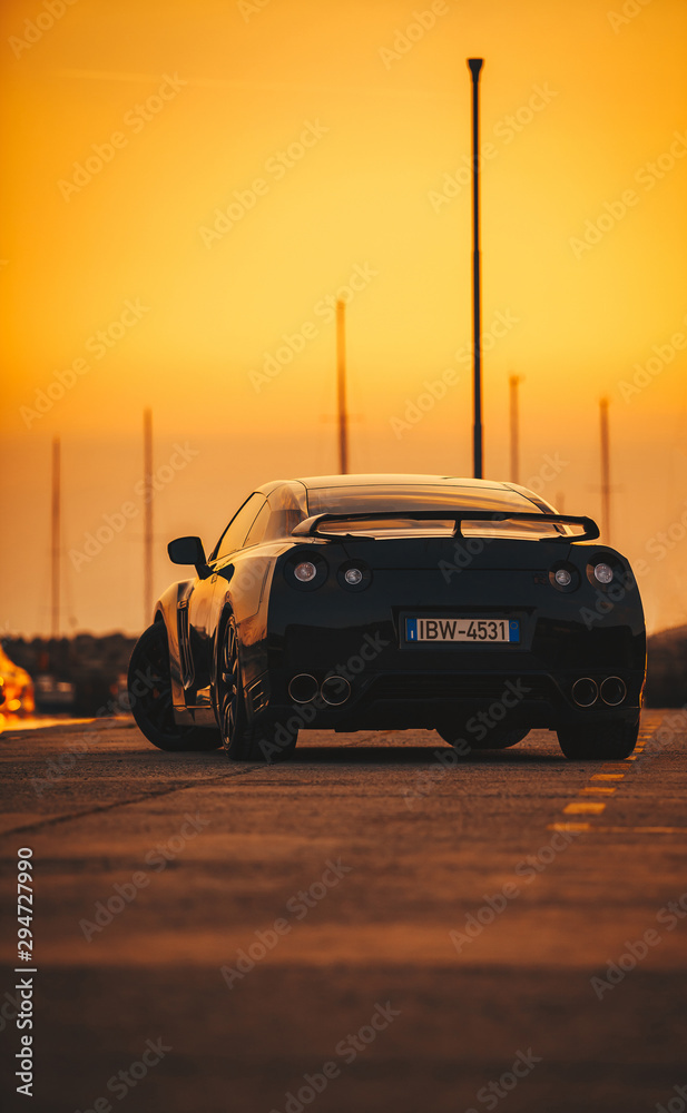 SISTIANA, ITALY JUNE 12, 2013: Photo of a Nissan GT-R Black Edition at ...