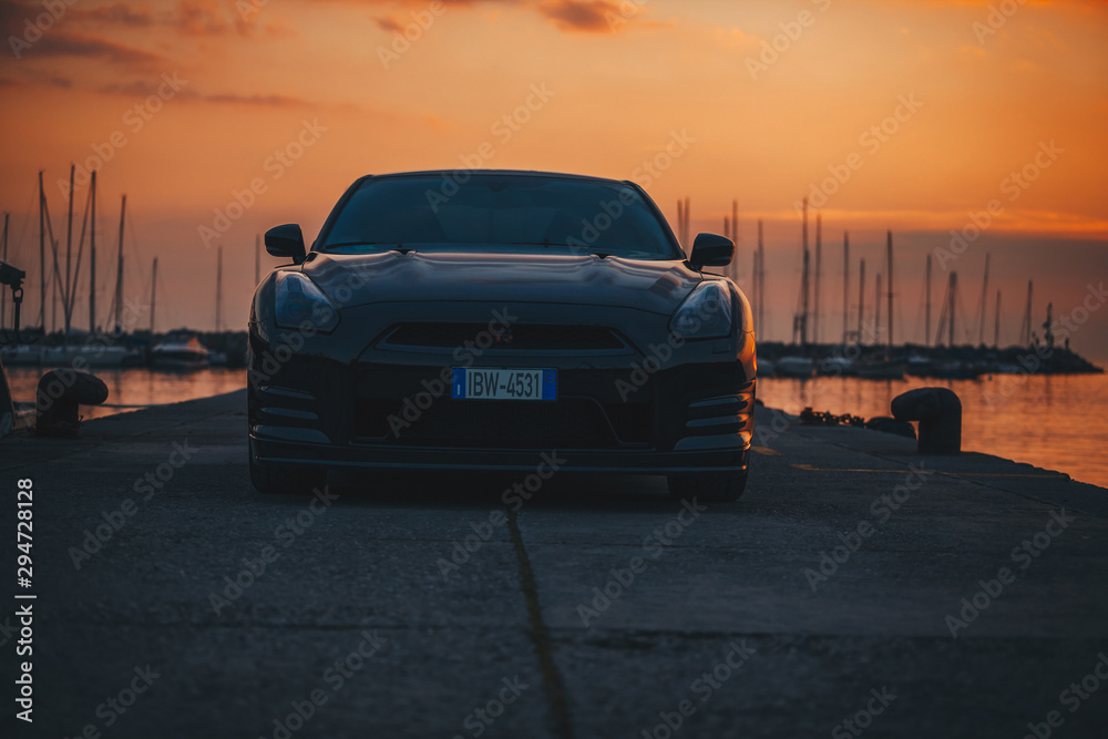 SISTIANA, ITALY JUNE 12, 2013: Photo of a Nissan GT-R Black Edition ...