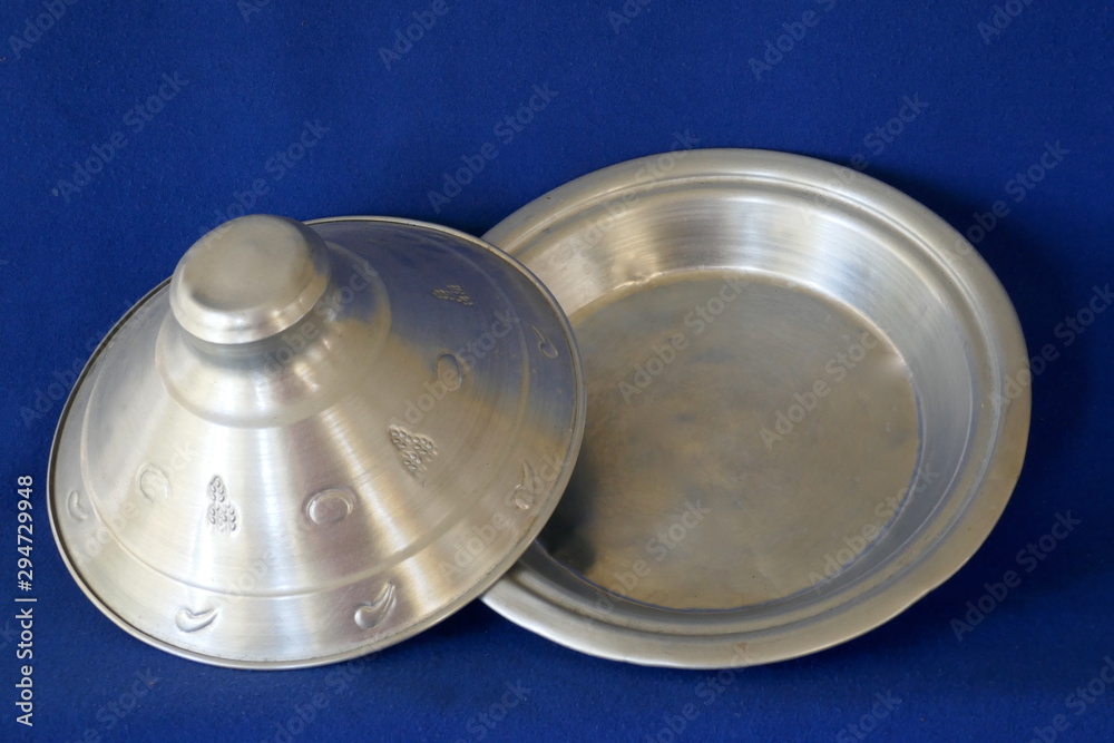 Tajine, typical Moroccan cookware and kitchen utensil. Close up ...